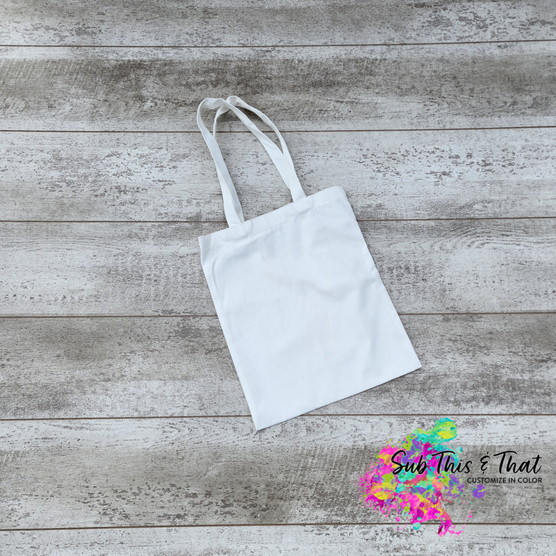 Sublimation Poly-Linen Tote Bag with handles-12x14 - subthisandthat